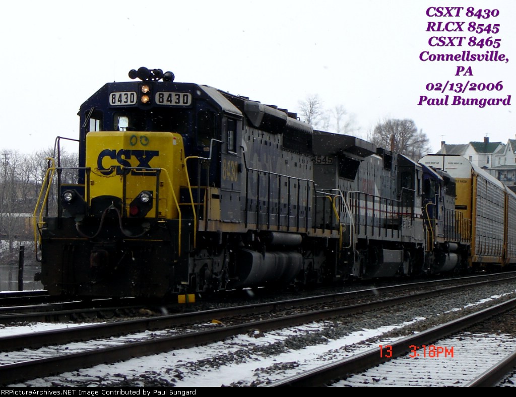 CSXT 8430 SD40-2 RLCX 8545 B39-8E CSXT 8465 SD40-2 02/13/2006